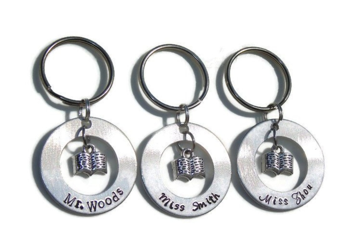 Custom Librarian Keychain; Personalized Book Lover Gift; Personalized ...