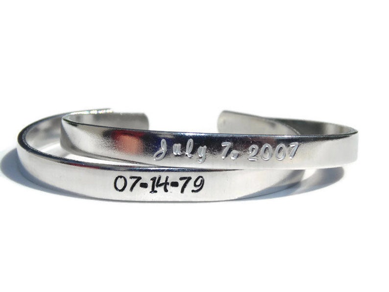 Custom Cuff Bracelet Personalized Hand Stamped Aluminum | Etsy