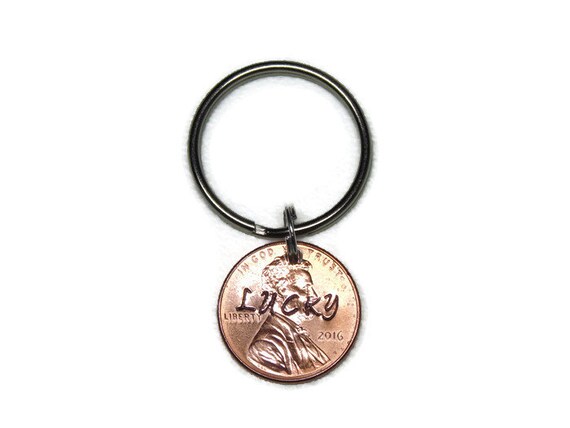Lottery Ticket Scratcher Keychain Lucky Penny Keychain Lucky | Etsy
