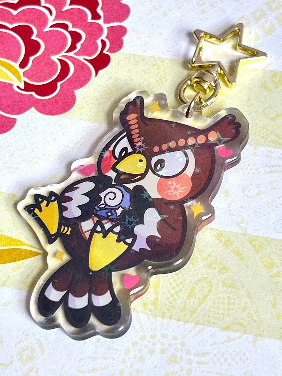 BLATHERS Animal Crossing Large Holographic Keychain - Etsy