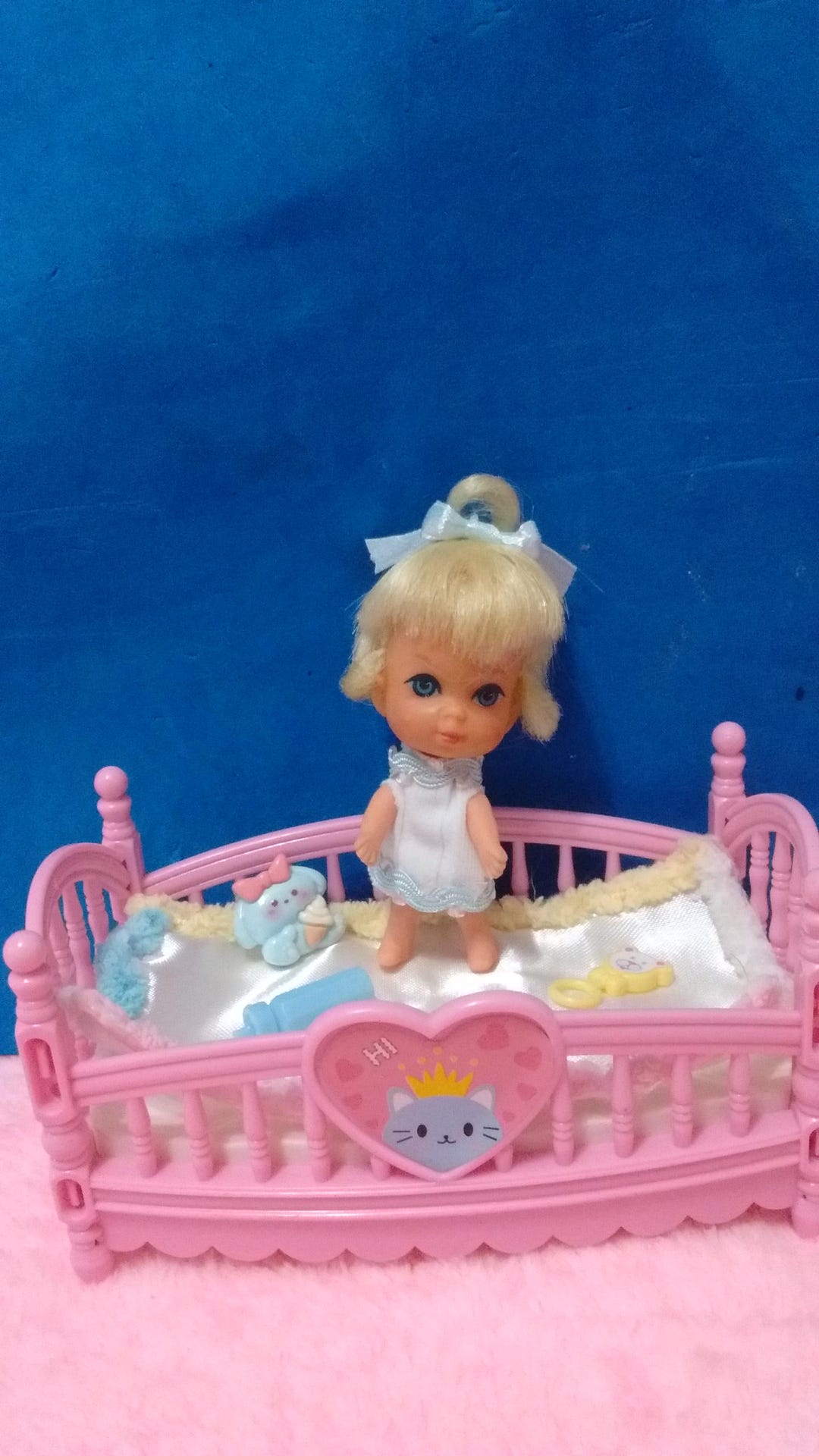 Vintage Kiddle Baby Doll With Crib and Toys - Etsy