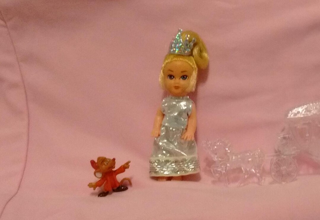 Vintage Kiddle Hasbro Cinderella Doll With a Little Mouse and a Clear ...