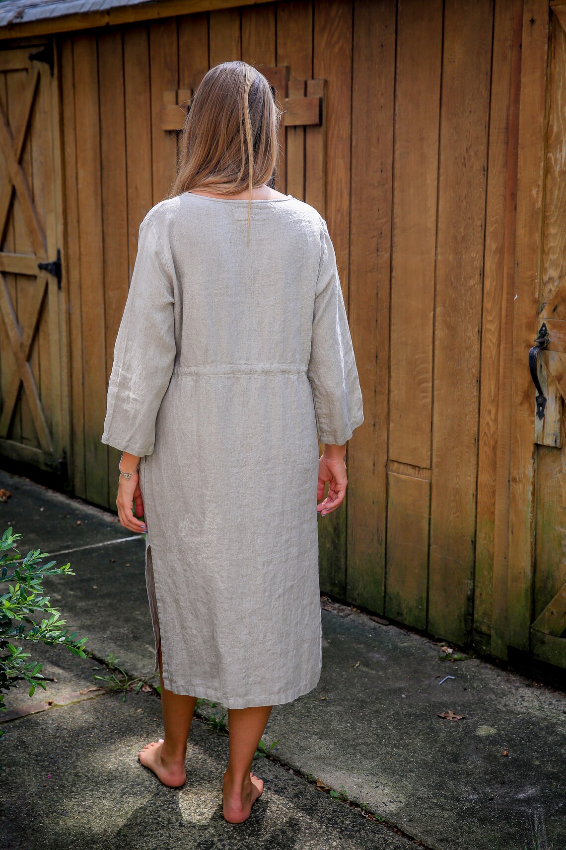 Linen Caftan Empire Style Linen Maxi Dress White Linen - Etsy
