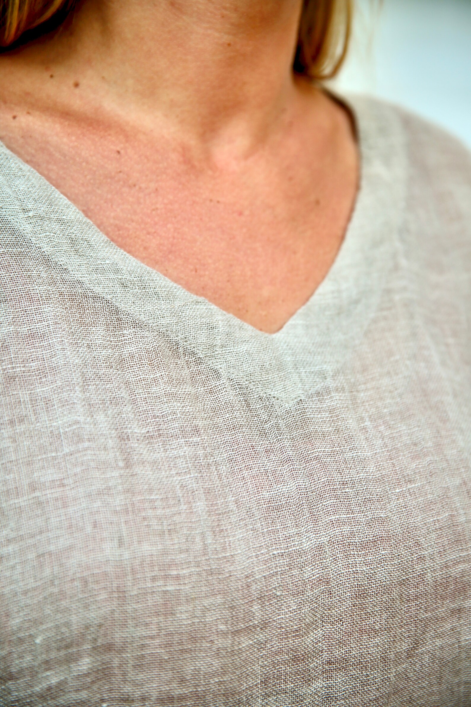 Linen Sheer Gauze Cover Up V-neck Top Linen Gauze Top - Etsy