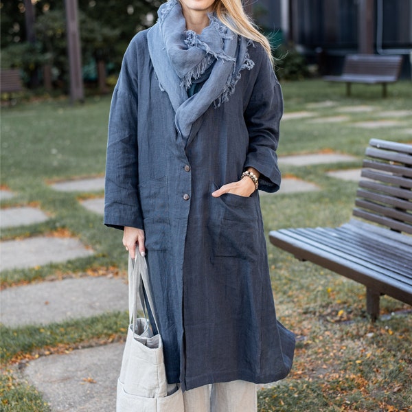 Linen Duster Coat - Etsy