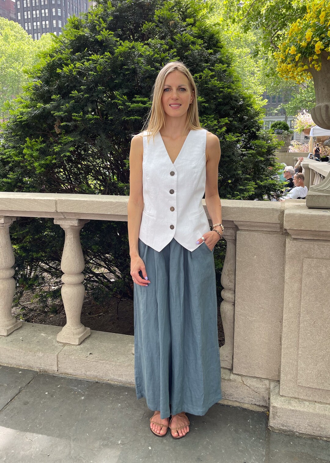 Linen Short Vest - Etsy