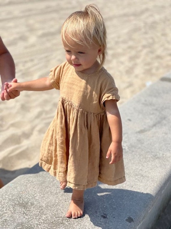 Linen Girl Dress Linen Dress for Girls Kids Clothing | Etsy