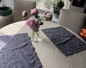 Linen Placemat With Edging. Softened Linen Placemat. Dinner - Etsy