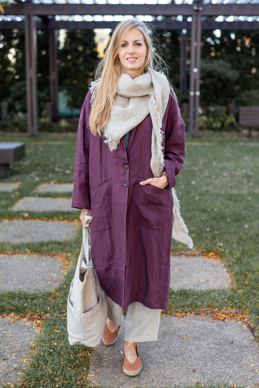 Linen Coat Linen Duster Linen Kimono Linen Oversized Coat - Etsy