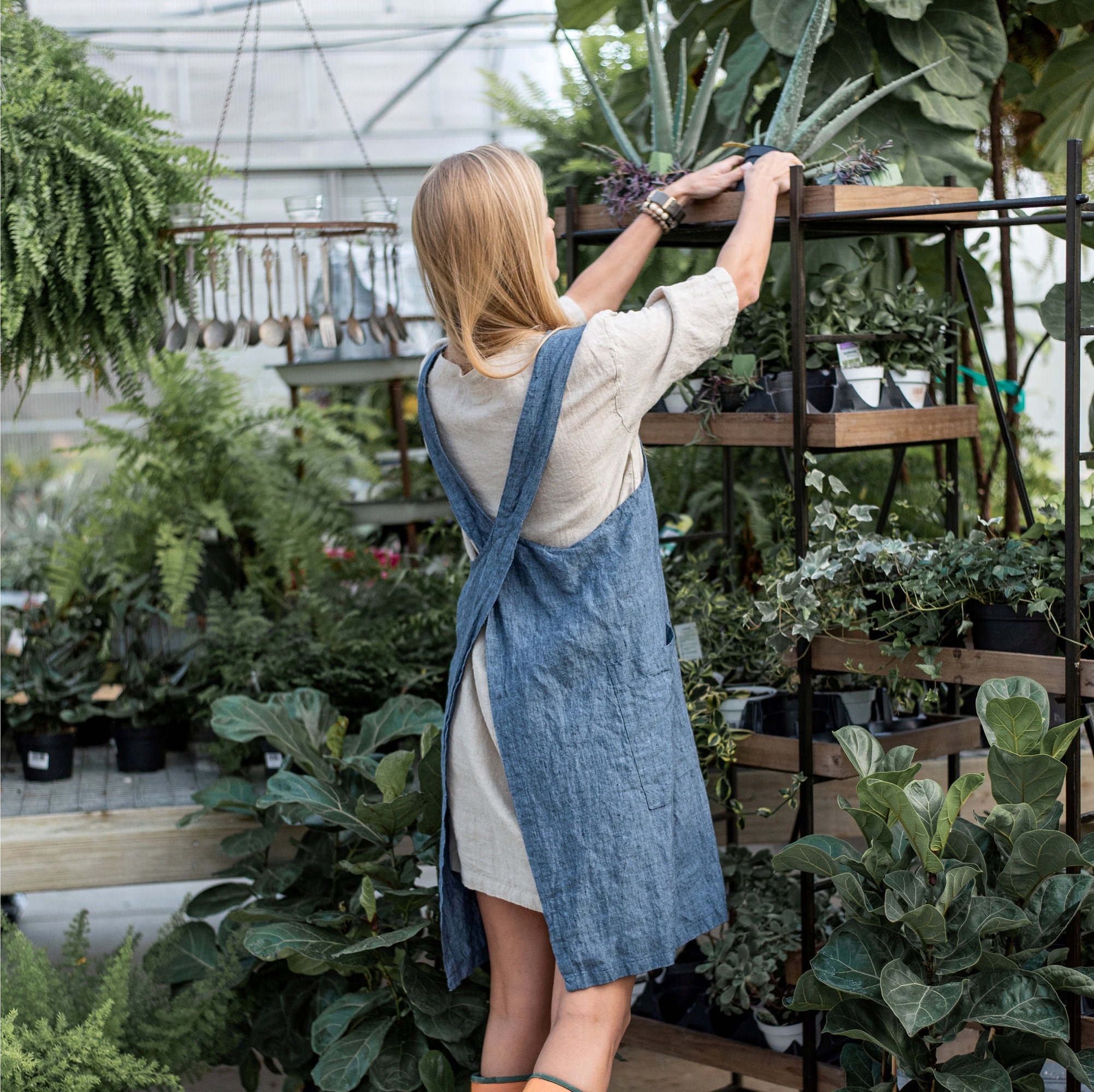 Japanese Apron Pinafore Apron Garden Apron Teacher Apron | Etsy