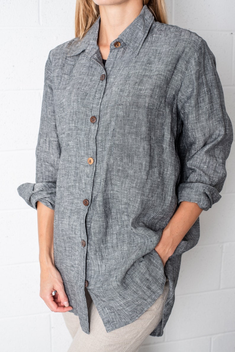 Linen Boyfriend Shirt - Etsy