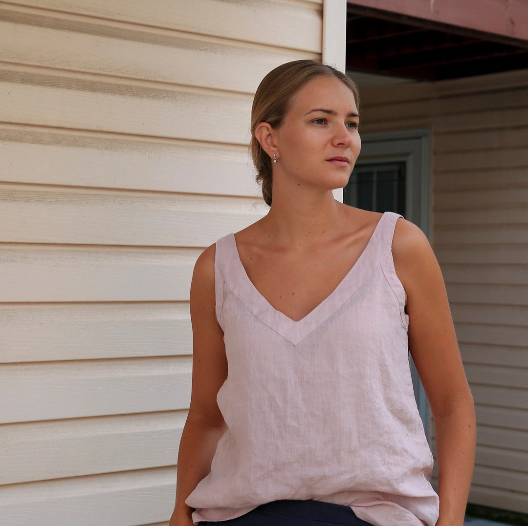 Linen Tank Top for Women , Linen Tank Top Vikolino , Linen Camisole ...