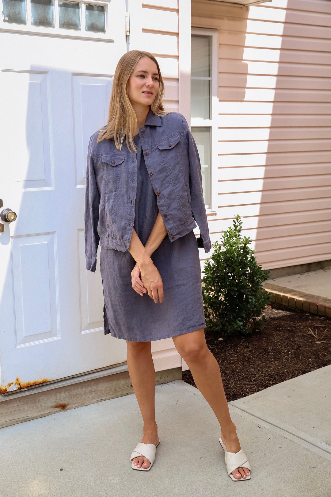Linen Short Jacket, Women Washed Linen Clothing, Linen Jacket, Washed ...