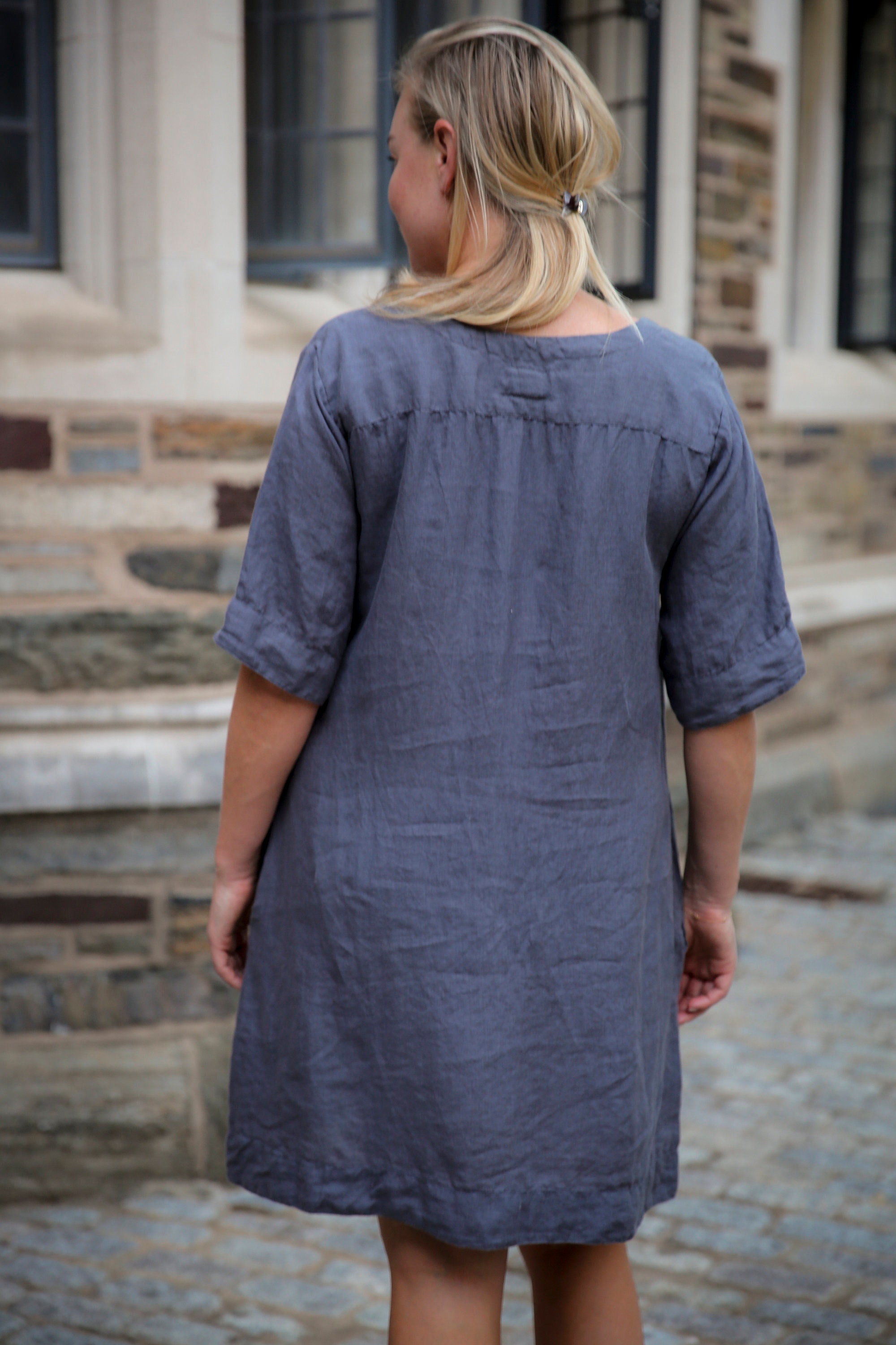 Linen V-neck Tunic Linen Dress Plus Size Linen Tunic Gift - Etsy