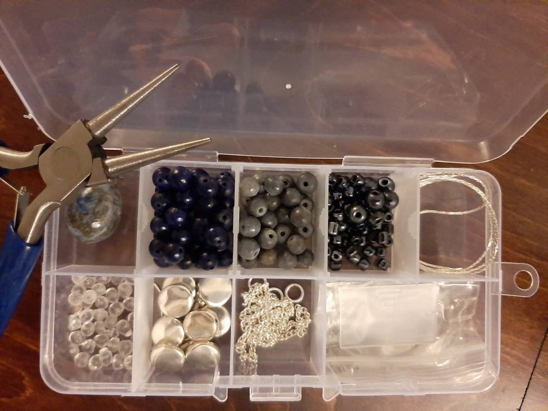 DIY Jewelry Making Starter Kit, 12+ Piece Set, Multi-tool, Gemstones ...