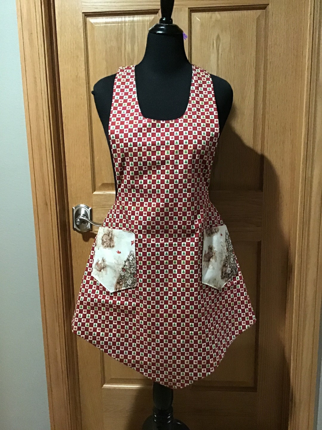 Reversible Adult Apron Stars Trees Deer Bunny Print - Etsy