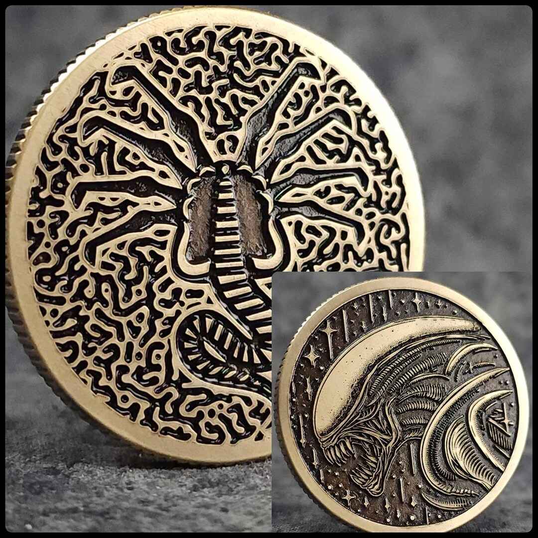 Brass Coin - Xenomorph - Face Hugger Alien - Etsy