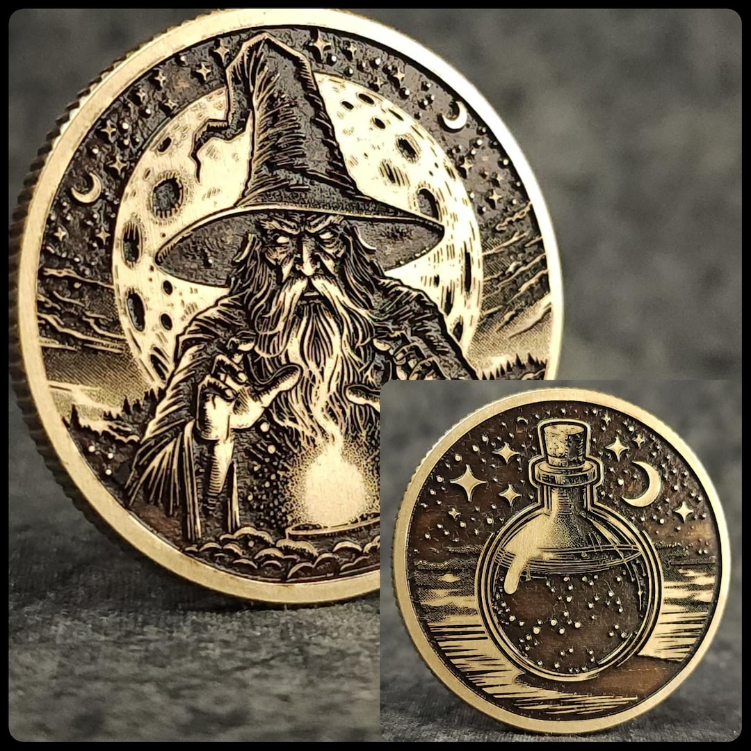 Brass Coin - Wizard - Potion - Etsy
