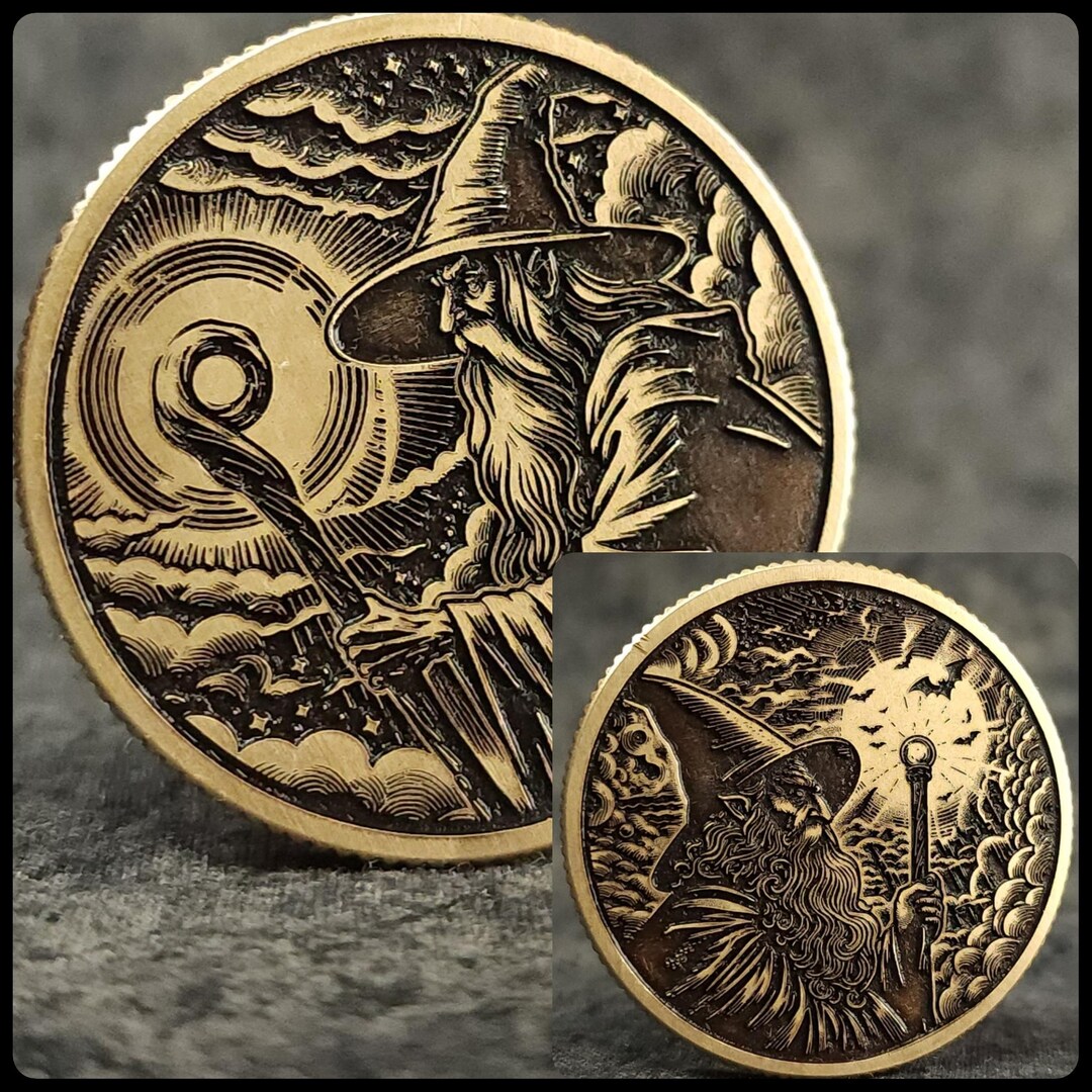 Brass Coin - Wizards Battle - Etsy