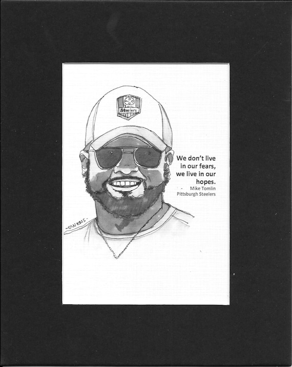 Caricature of Mike Tomlin With His Quote we Don't | Etsy