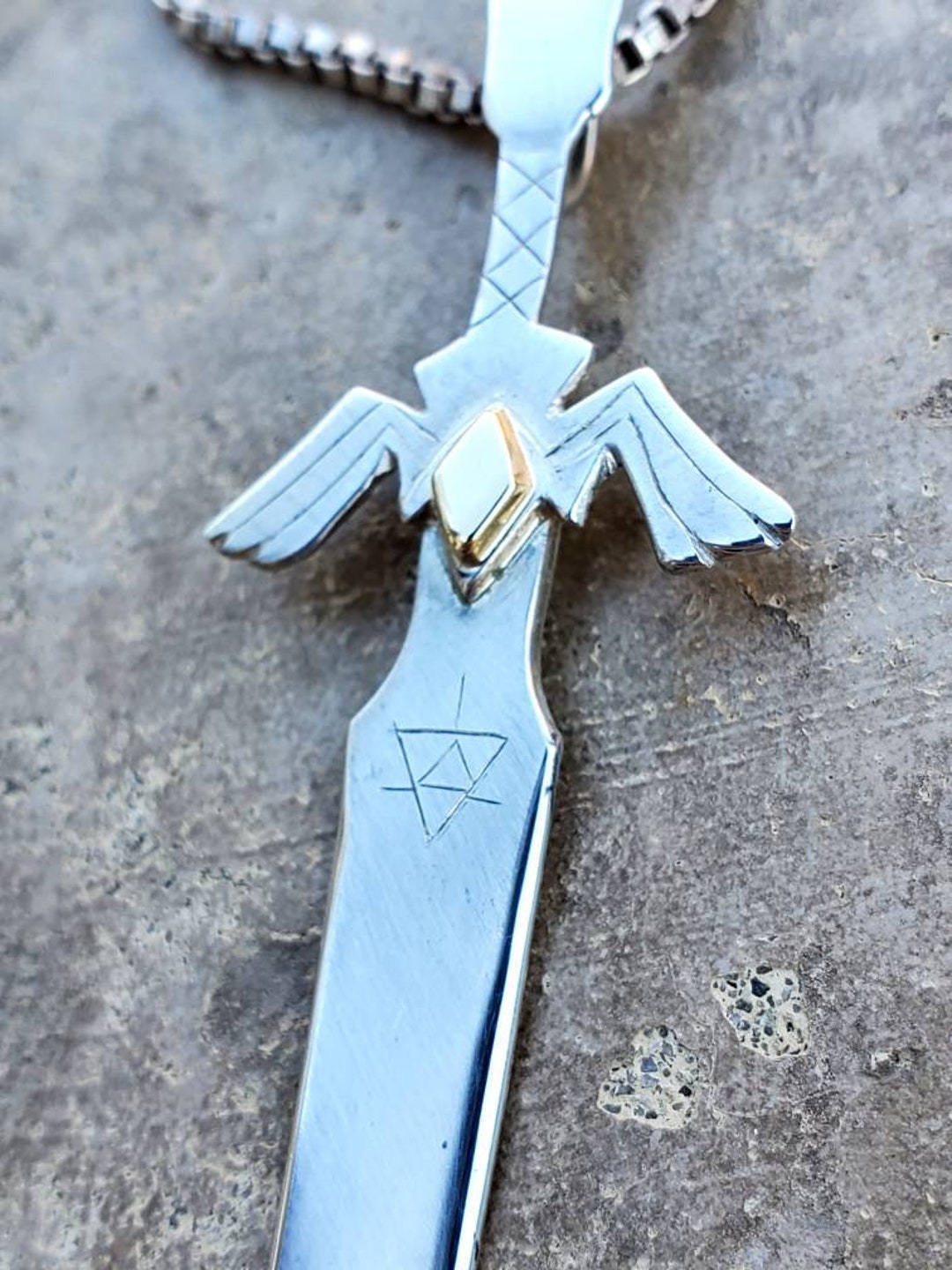 Custom Handmade Legend of Zelda Master Sword Sterling Silver 10k Yellow ...