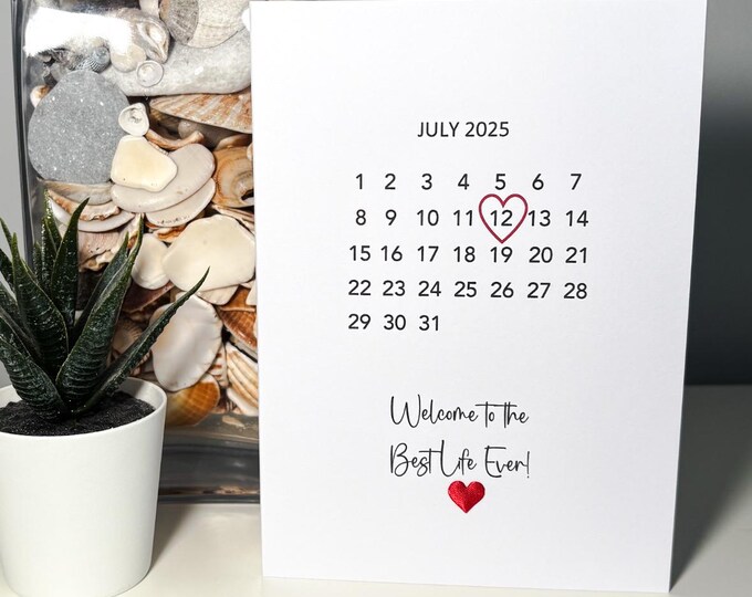 Anniversary Card - Calendar Date Card - Handmade Card - Personalised ...