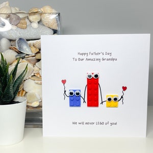 Fathers Day Card Lego Brick Person People Card Handmade Personalised ...