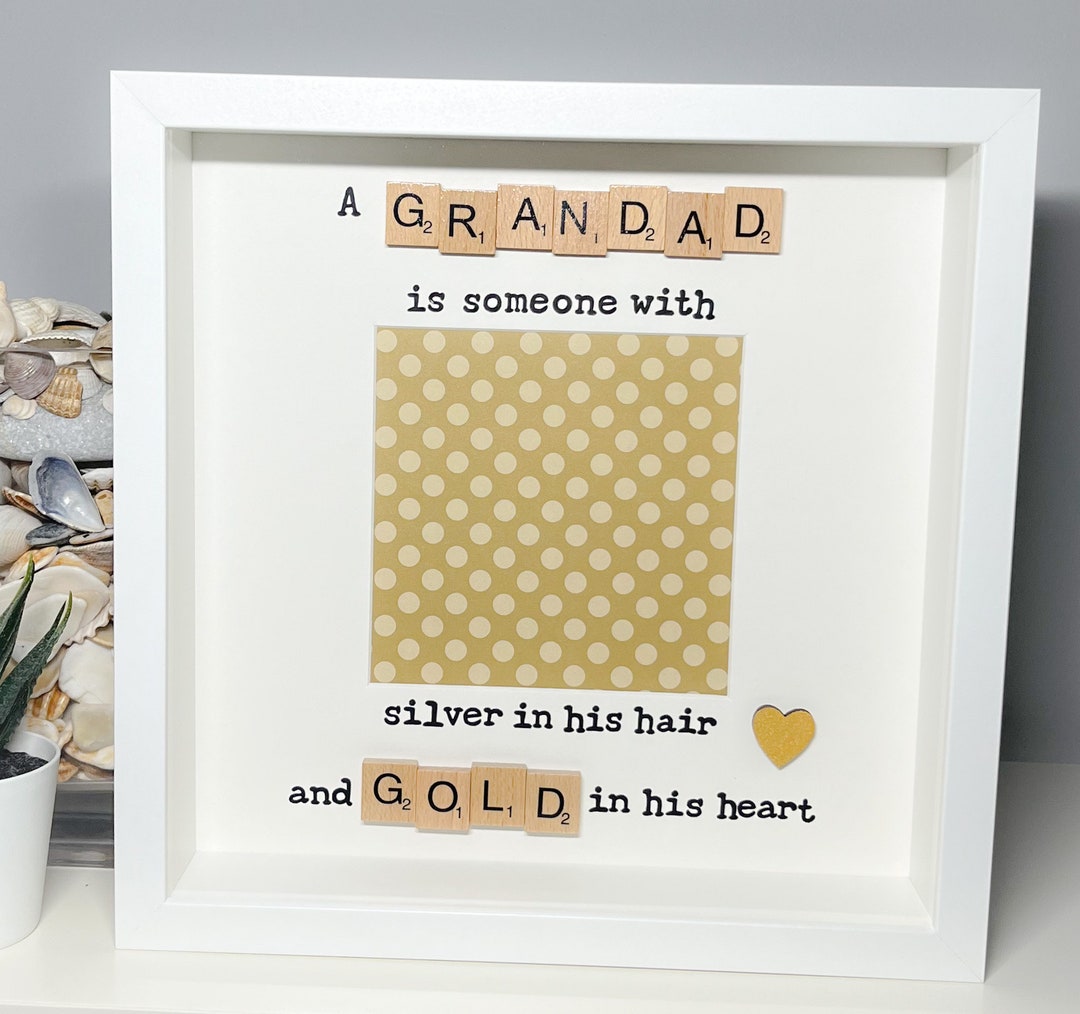 Grandad Photo Frame Fathers Day Scrabble Art Frame Gift for a Loved ...