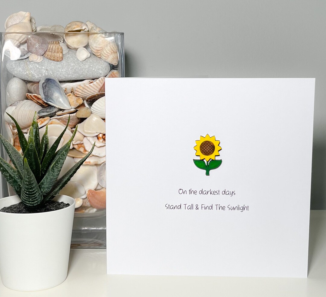 Sunflower Card Motivational Card Inspirational Card Sunflowers Handmade ...