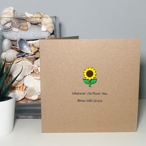 Sunflower Card Motivational Card Inspirational Card Sunflowers Handmade ...