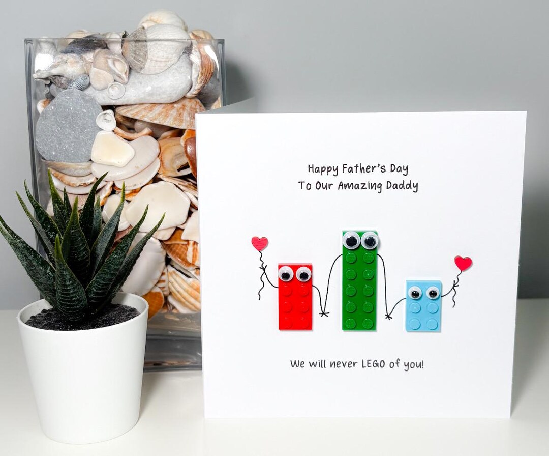 Fathers Day Card - Lego Brick Person People Card - Handmade ...
