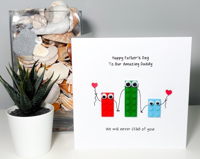Fathers Day Card - Lego Brick Person People Card - Handmade ...