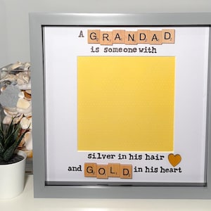 Grandad Photo Frame Fathers Day Scrabble Art Frame Gift for a Loved ...