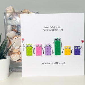 Fathers Day Card Lego Brick Person People Card Handmade Personalised ...