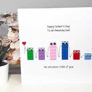 Fathers Day Card - Lego Brick Person People - Handmade Personalised ...