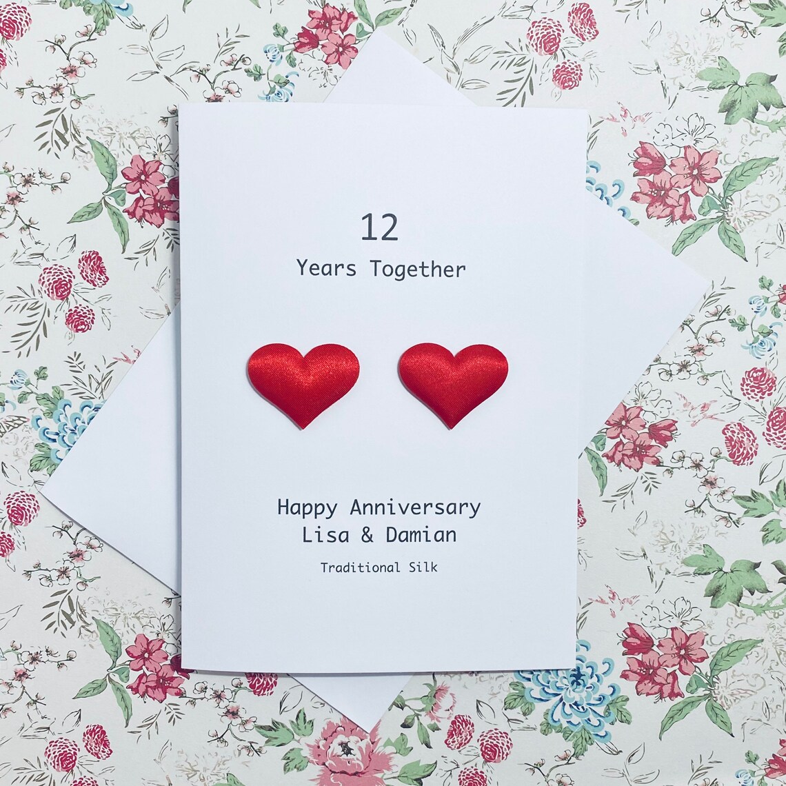 12th Anniversary Card Silk Anniversary Traditional - Etsy UK
