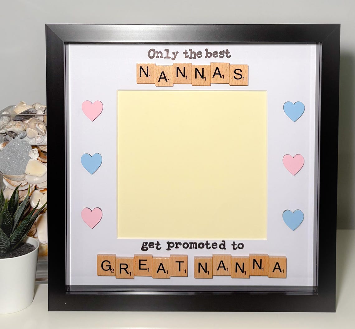 Promoted to Great Nanna Nana - Scrabble Art Photo Frame - Etsy UK