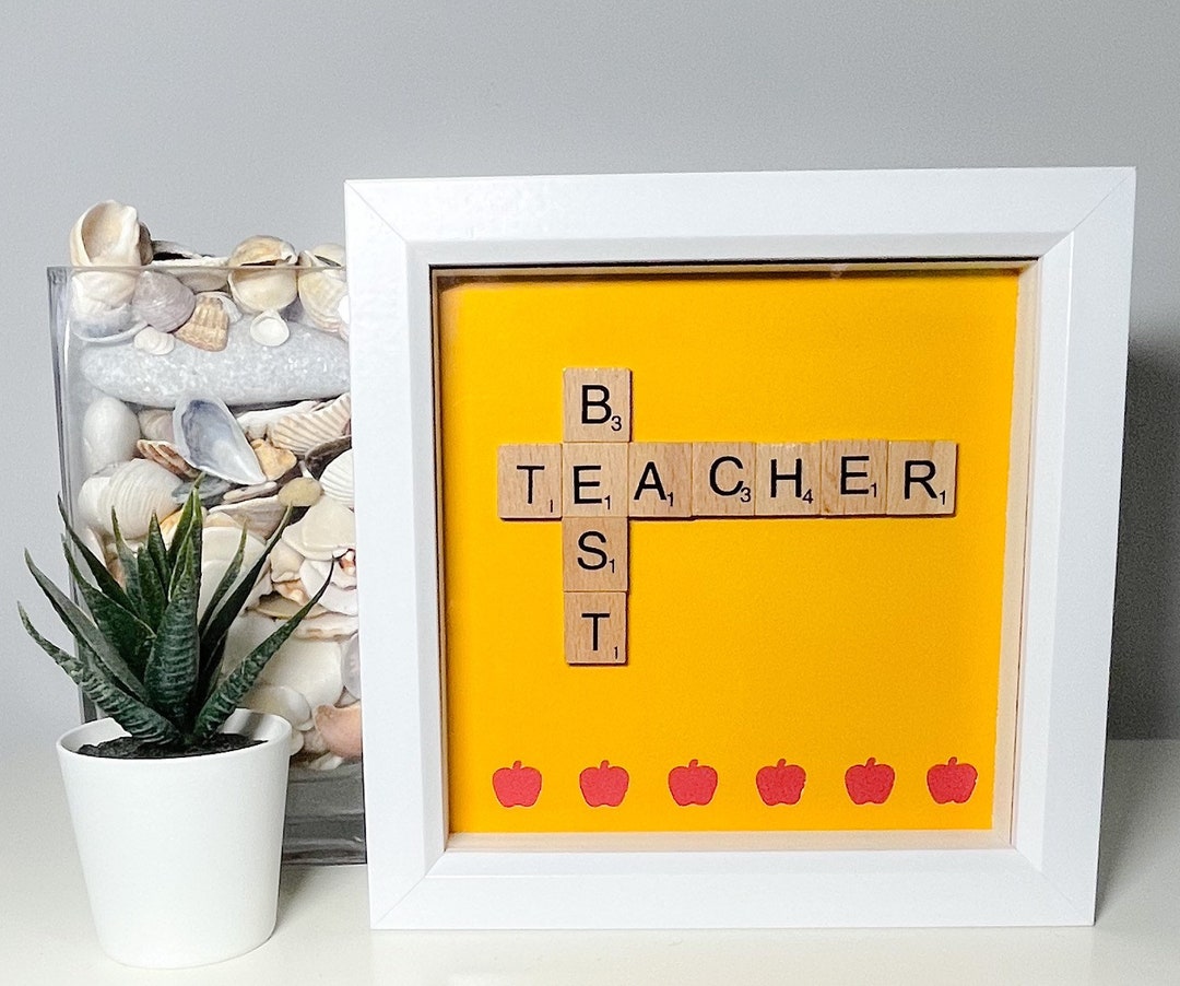 Thank You Teacher Gift Best Teacher Scrabble Art Frame Can - Etsy UK