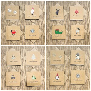 Pack of Mini Christmas Cards Small Handmade Christmas Cards Handmade ...