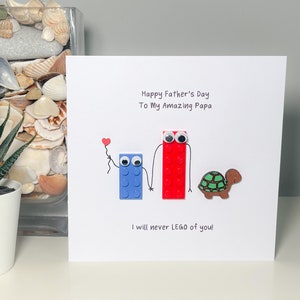 Fathers Day Card - Lego Brick Person People - Handmade Personalised ...
