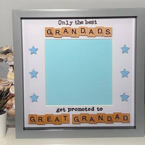 Promoted to Grandad Scrabble Art Frame – Grandad Gift, Pregnancy ...