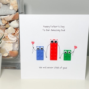 Fathers Day Card - Lego Brick Person People - Handmade Personalised ...