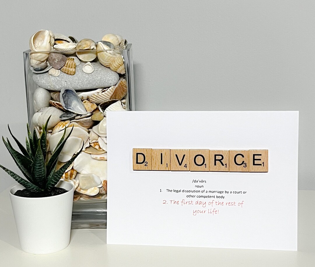 Divorce Card Scrabble Art Card Happy Divorce First Day of the Rest of ...
