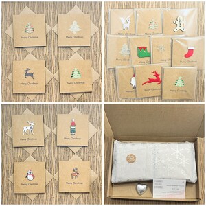 Pack of Mini Christmas Cards Small Handmade Christmas Cards Handmade ...