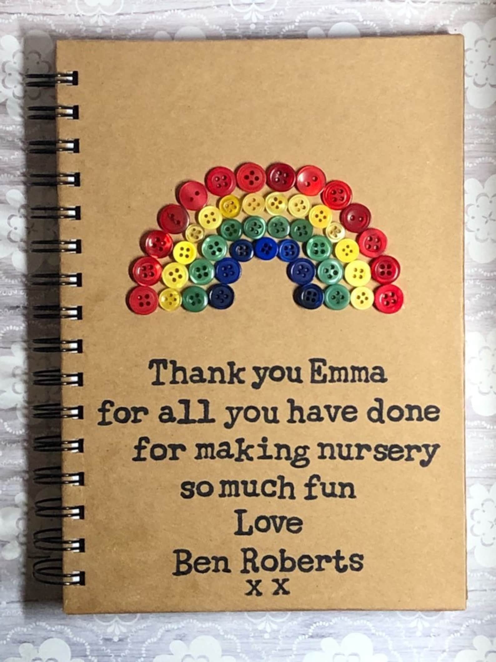 Thank You Notebook Key Worker Teacher Nursery Sports Clubs | Etsy UK
