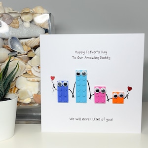 Fathers Day Card Lego Brick Person People Card Handmade Personalised ...