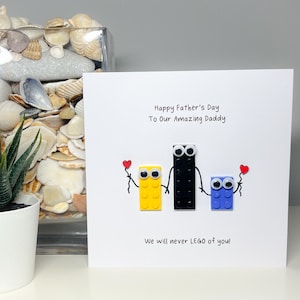 Fathers Day Card Lego Brick Person People Card Handmade Personalised ...