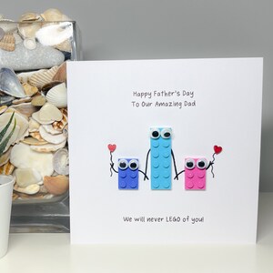 Fathers Day Card Lego Brick Person People Card Handmade Personalised ...