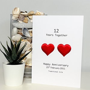 12th Anniversary Card - Silk Anniversary - Traditional Anniversary Card ...
