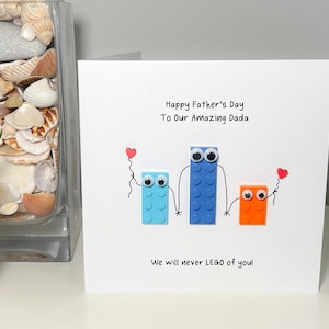 Fathers Day Card - Lego Brick Person People - Handmade Personalised ...